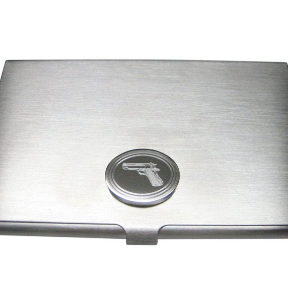 Kiola Designs | Accessories | Oval Modern Handgun Business Card Holder ...